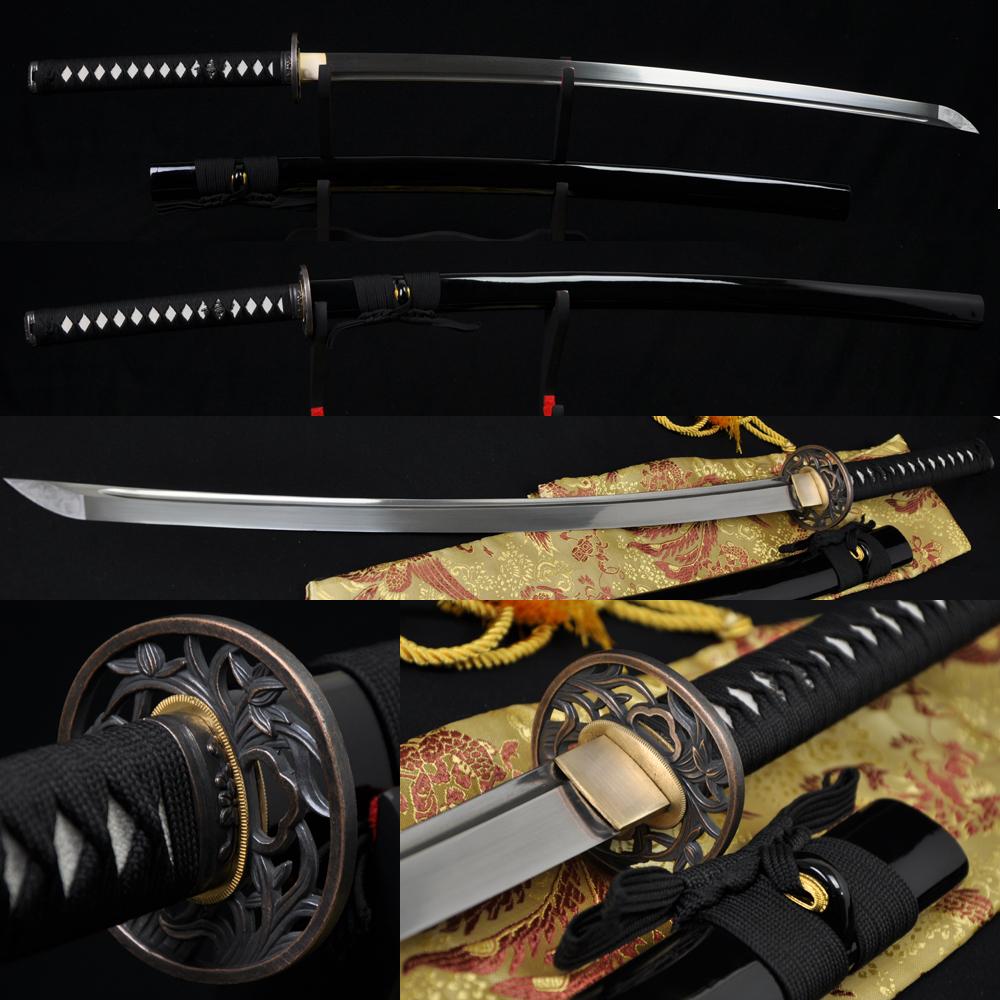 Handmade Japanese Samurai Functional Sword Katana Real Folded Steel Bl ...